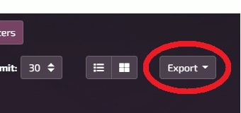 How do I export my inventory?